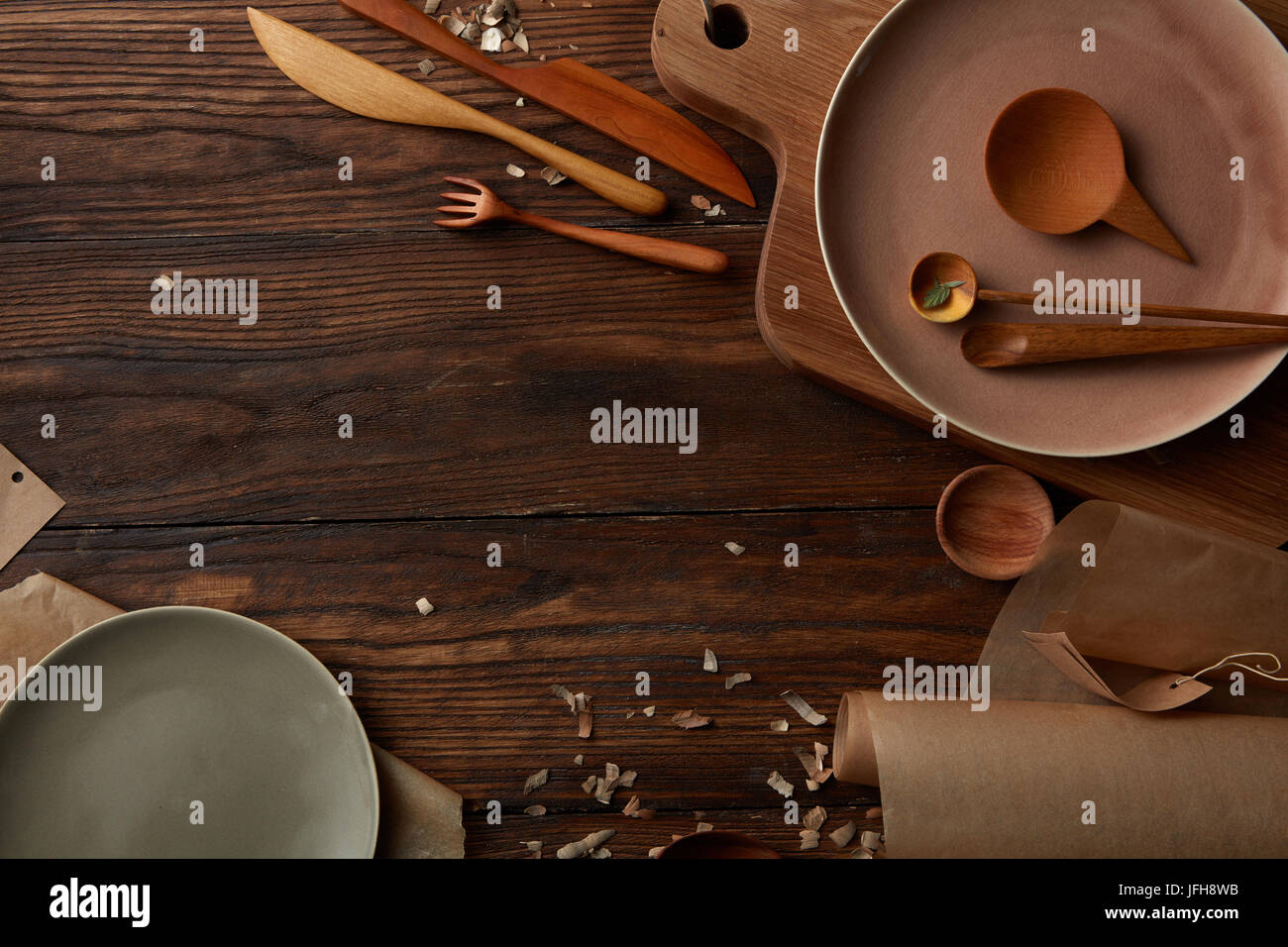 Menu board wooden spoons hi-res stock photography and images - Alamy