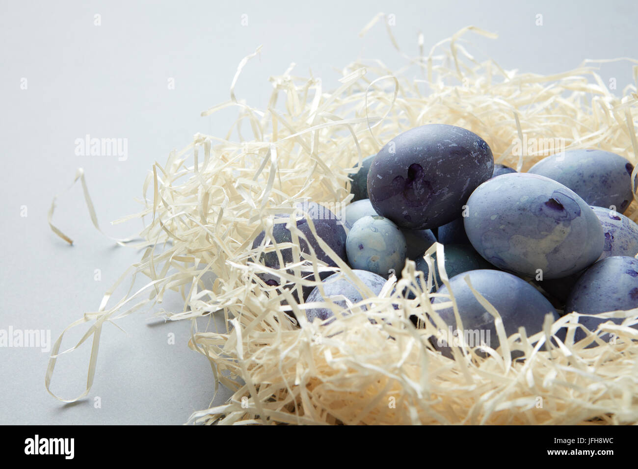 Blue eggs in nest Stock Photo - Alamy