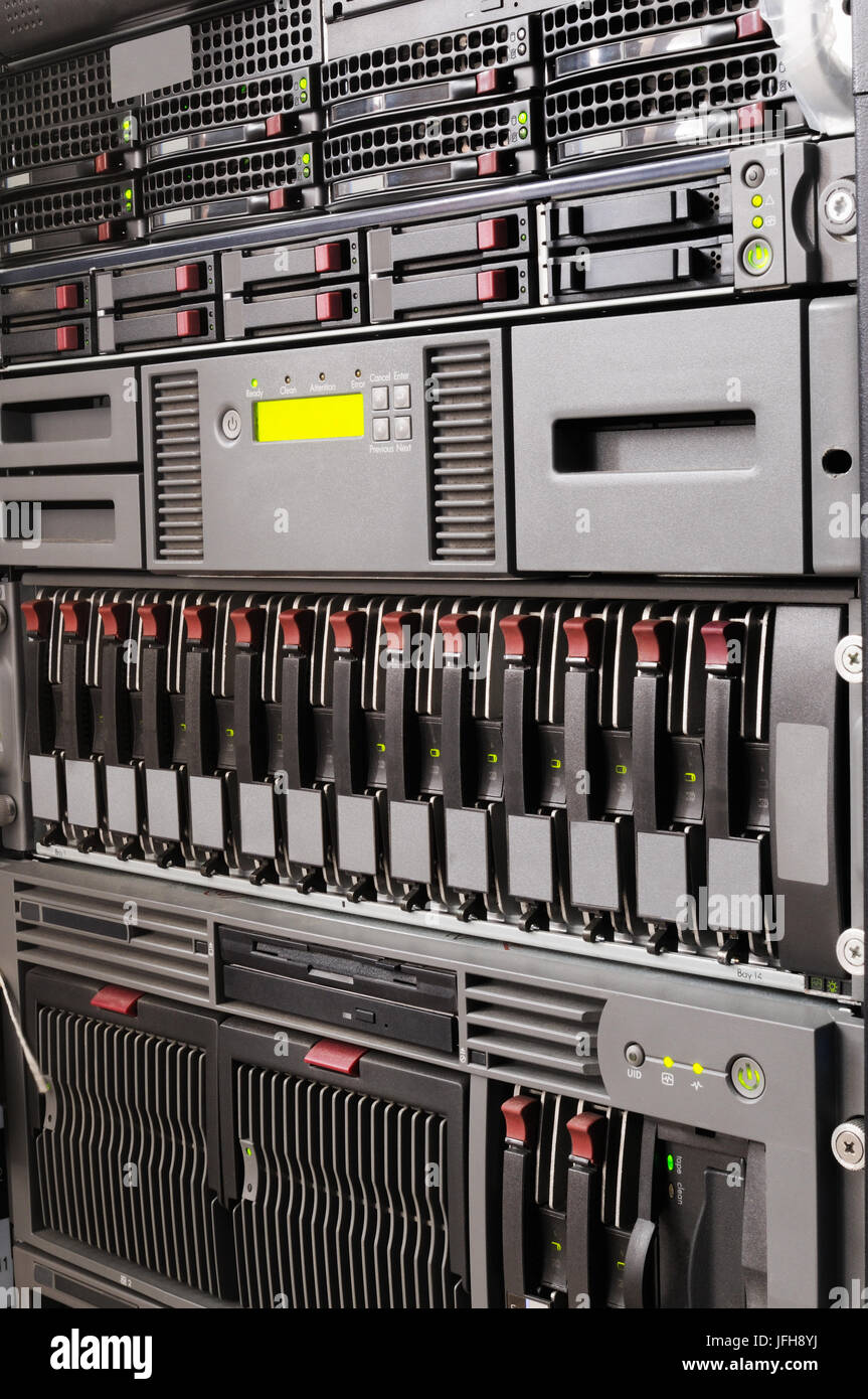 Rack mounted IT equipment background Stock Photo - Alamy