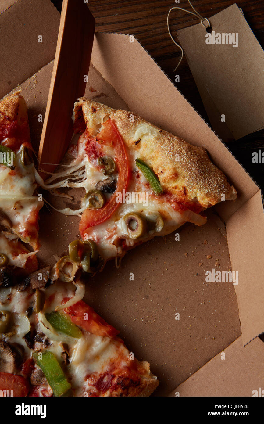 pizza in cardboard pizza box Stock Photo - Alamy