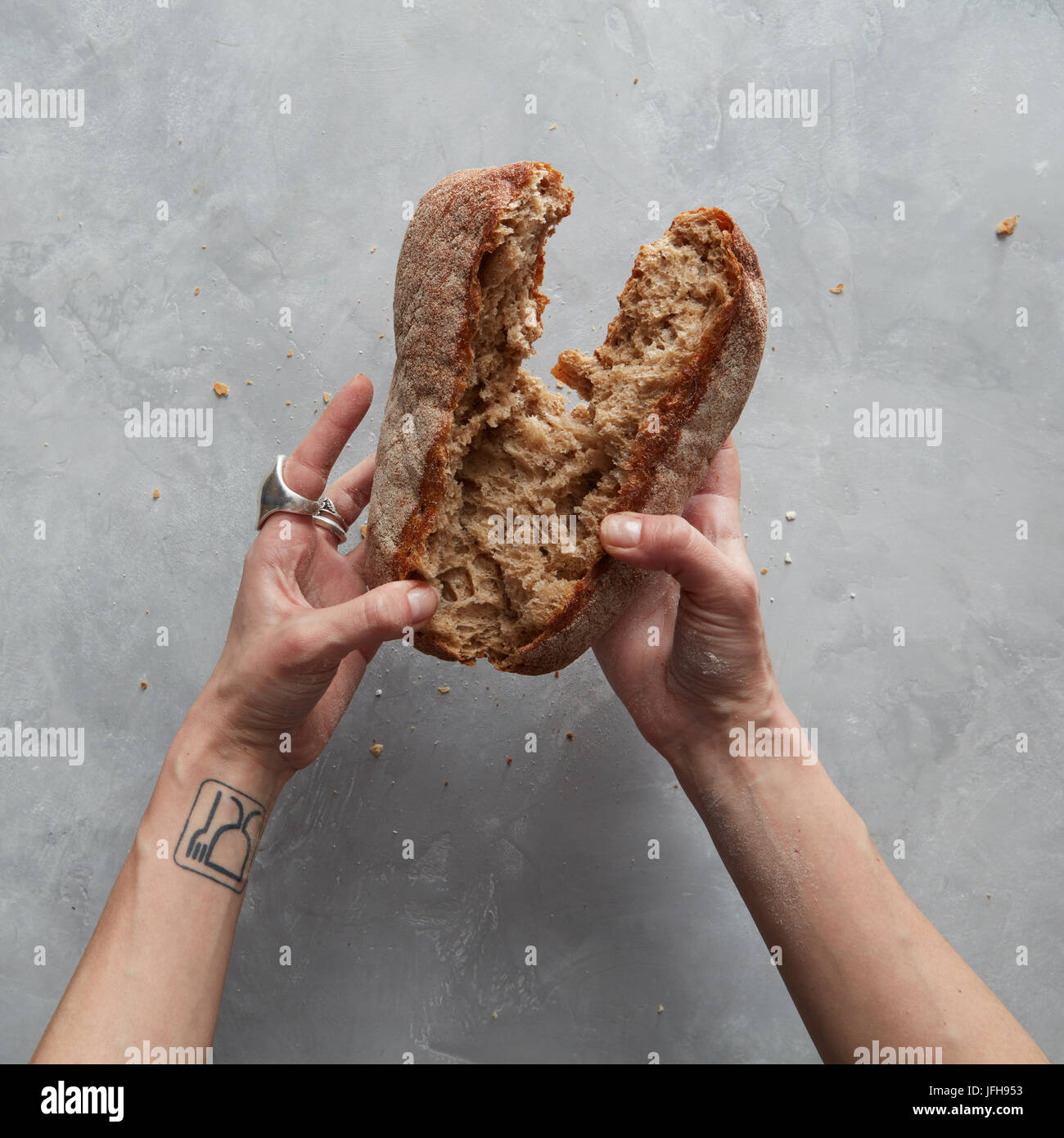 Close up girl eating bread hi-res stock photography and images - Alamy
