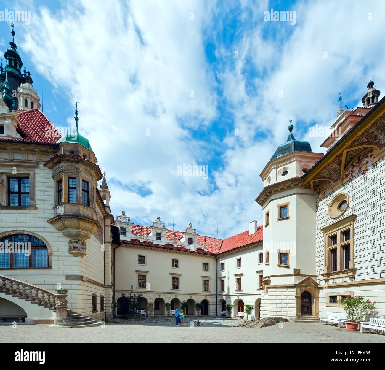 Castle Pruhonice or Pruhonicky zamek summer view (Prague, Czech Stock ...