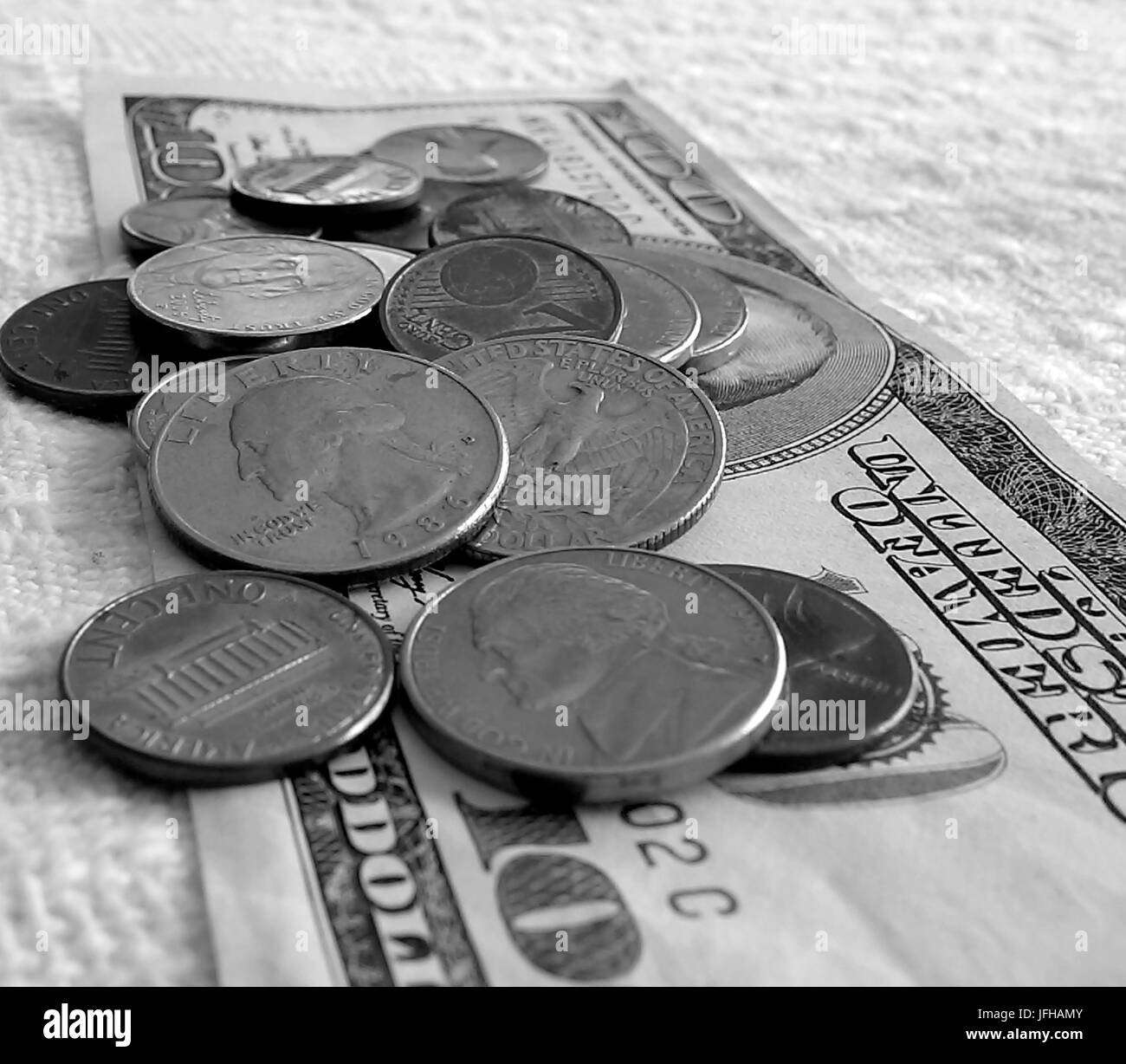 American notes and coins Stock Photo - Alamy