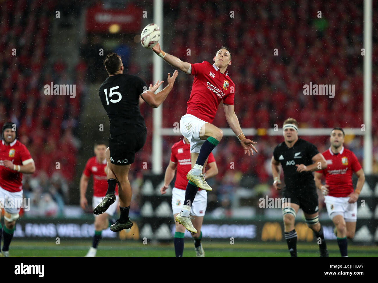 British and Irish Lions' Liam Williams and New Zealand's Israel Dagg ...