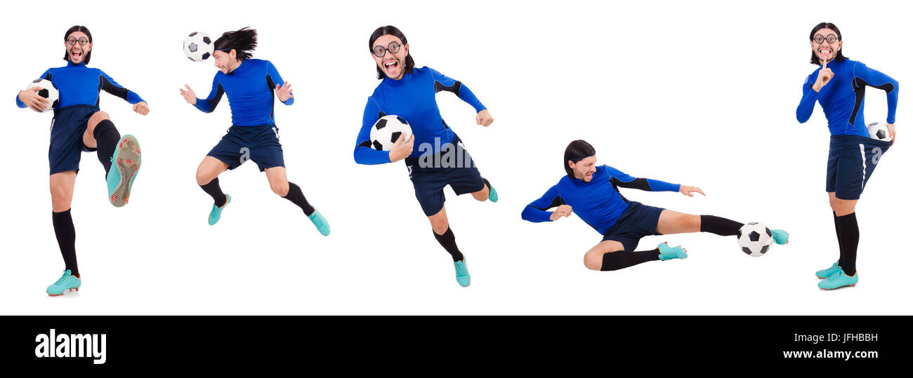 Football player isolated on the white background Stock Photo - Alamy