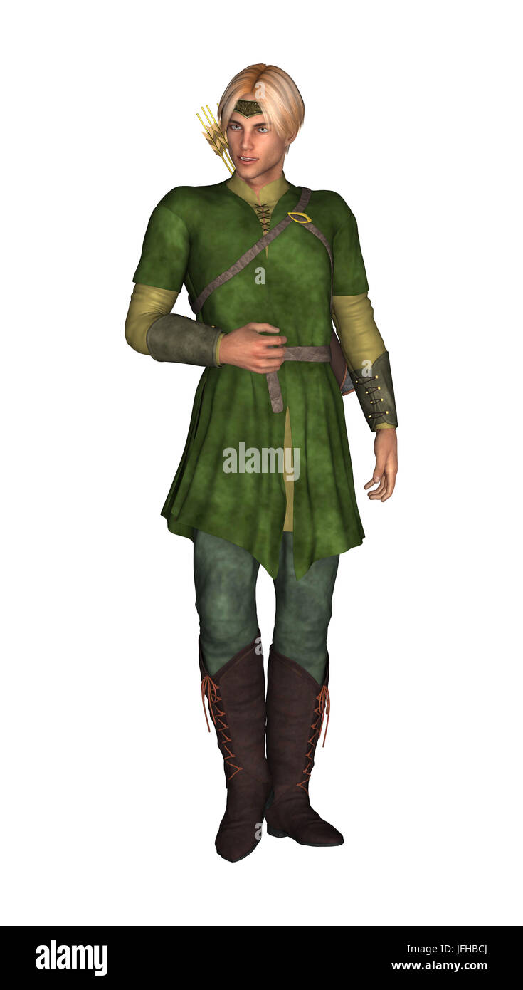 3D rendering of a handsome fairy tale prince isolated on white ...