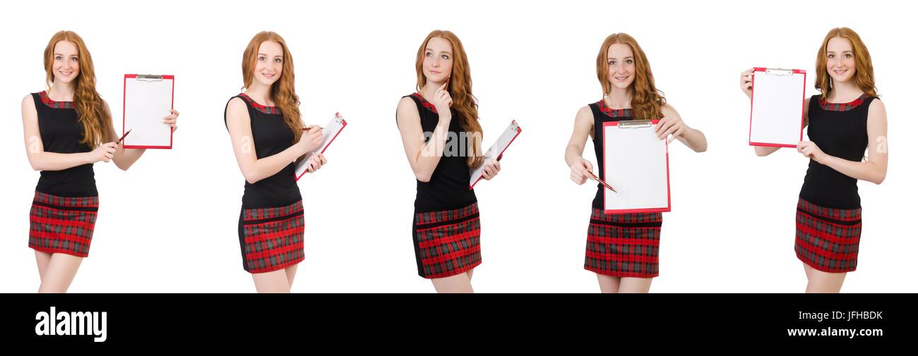 Young student in various poses isolated on white Stock Photo - Alamy