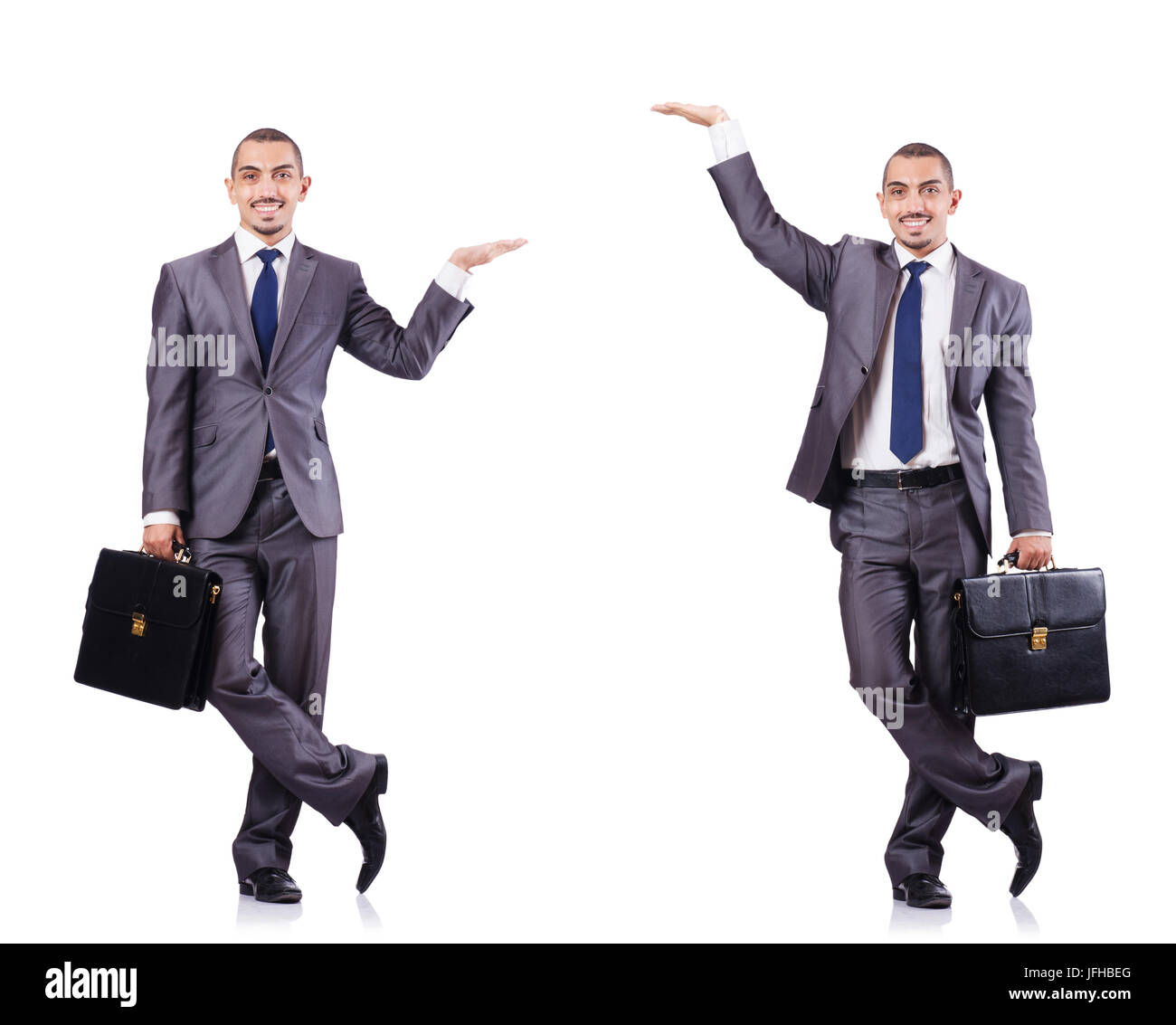 Businessman in various poses isolated on white Stock Photo - Alamy