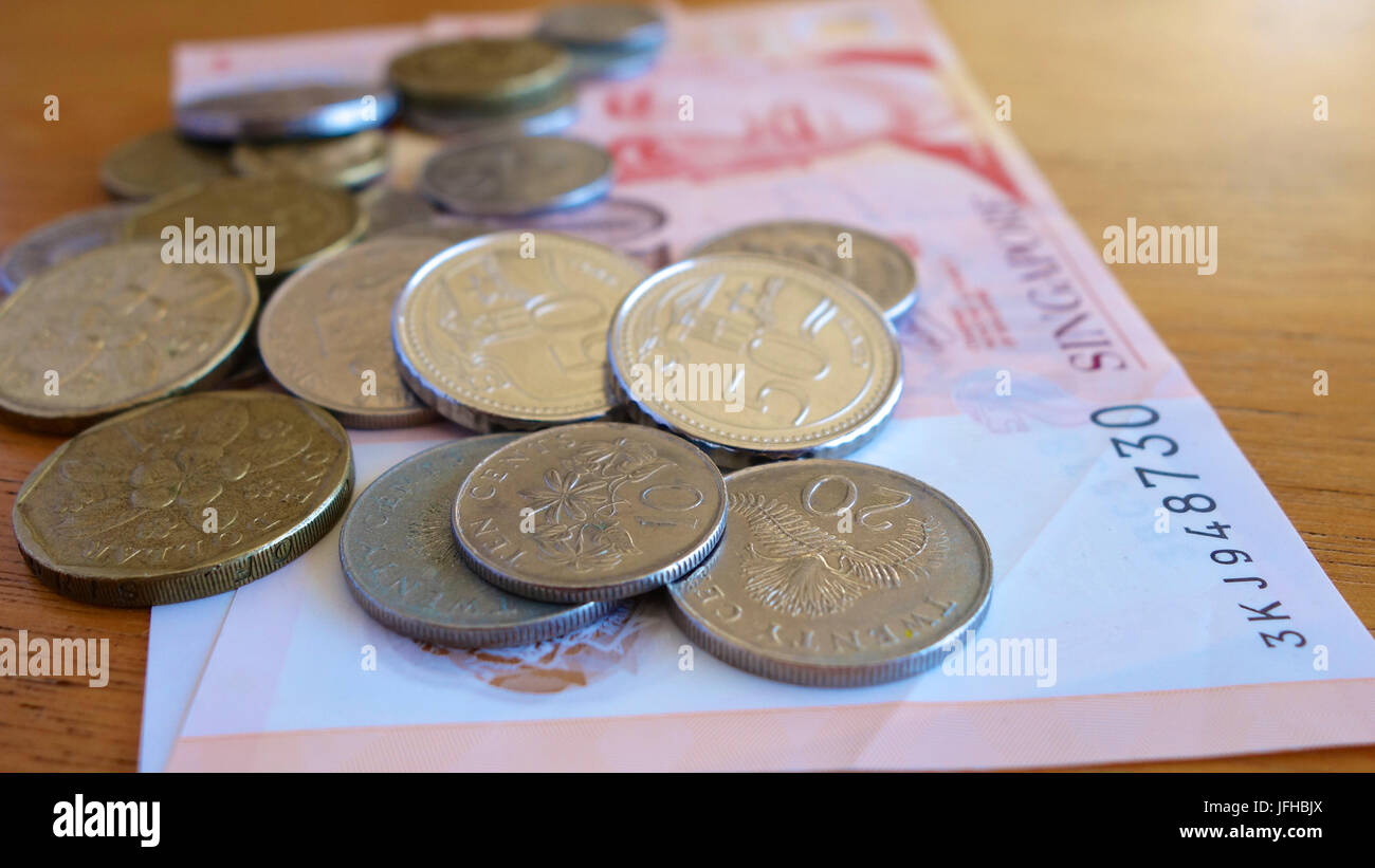 Singapore dollar notes coins hi-res stock photography and images - Alamy