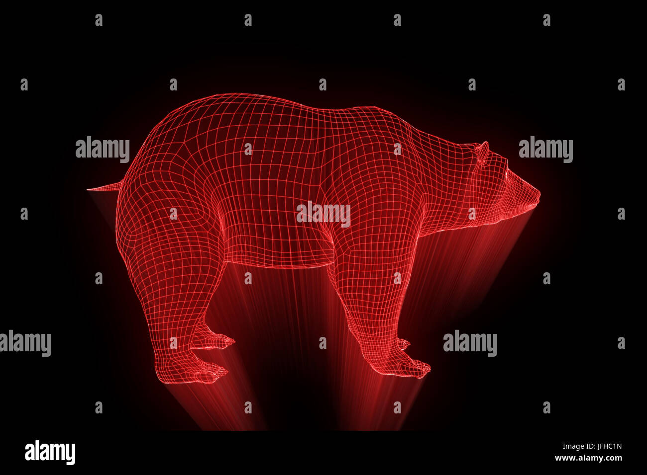Bear in Hologram Wireframe Style. Nice 3D Rendering Stock Photo - Alamy
