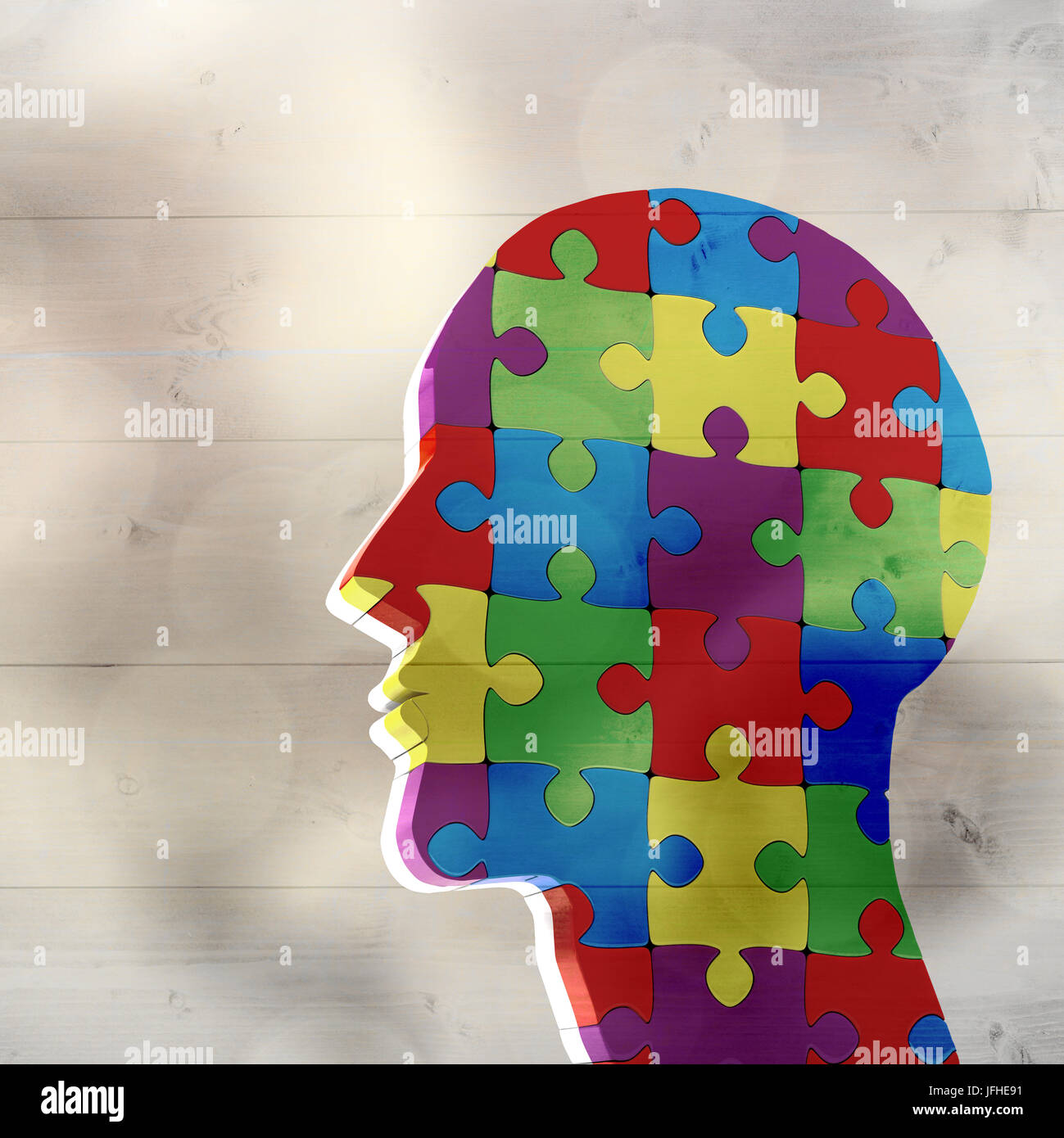 Composite image of head made of jigsaw pieces Stock Photo - Alamy