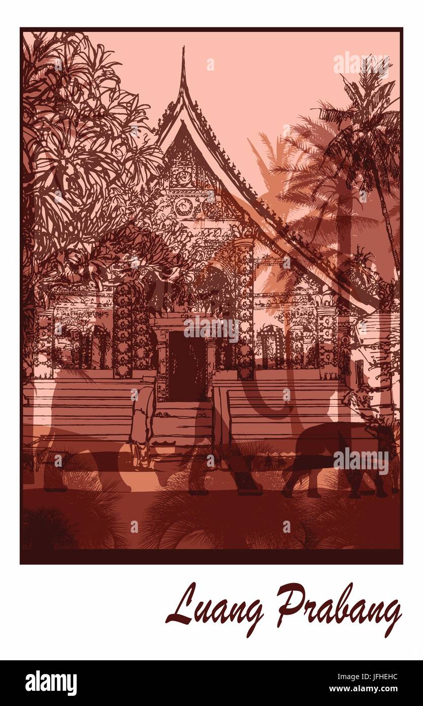 Laos architecture Stock Vector Images - Alamy
