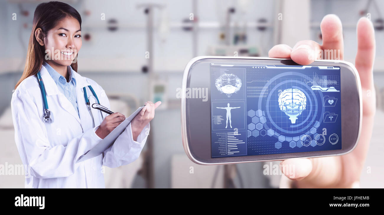 Digital composite doctor mobile hi-res stock photography and images - Alamy