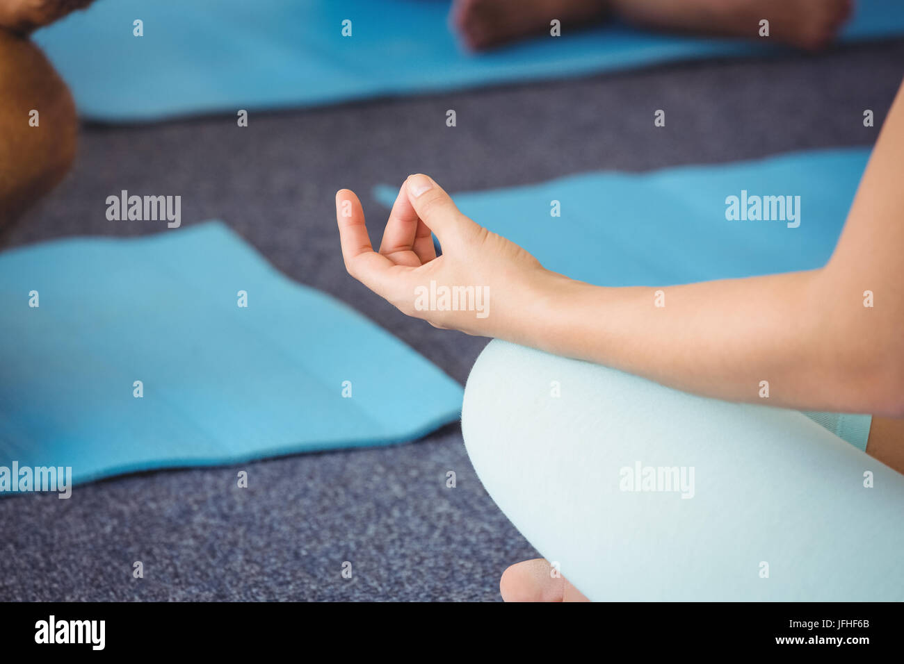 Extreme close up view fitness hand instructor Stock Photo - Alamy