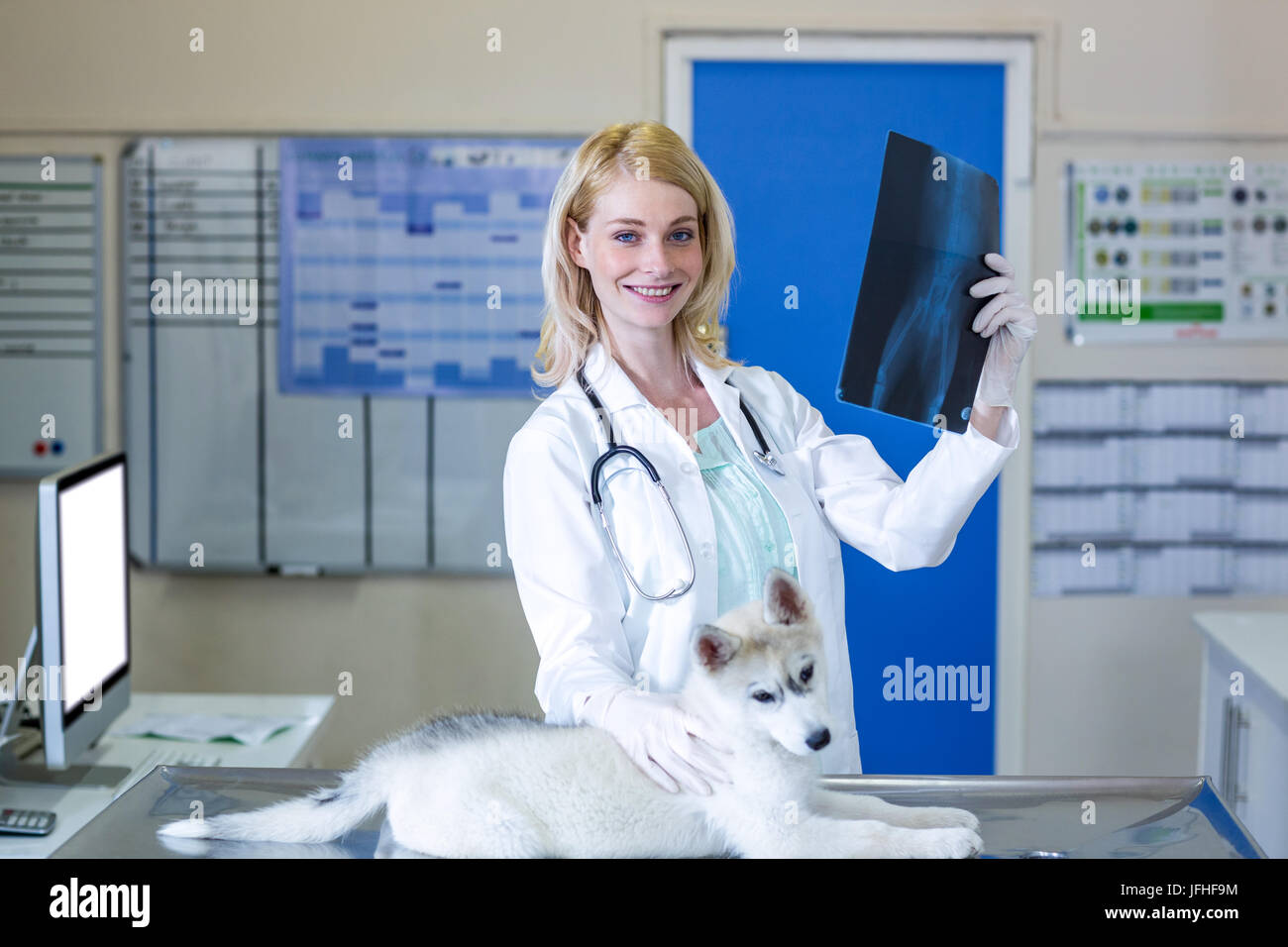 Woman vet posing smiling hi-res stock photography and images - Alamy