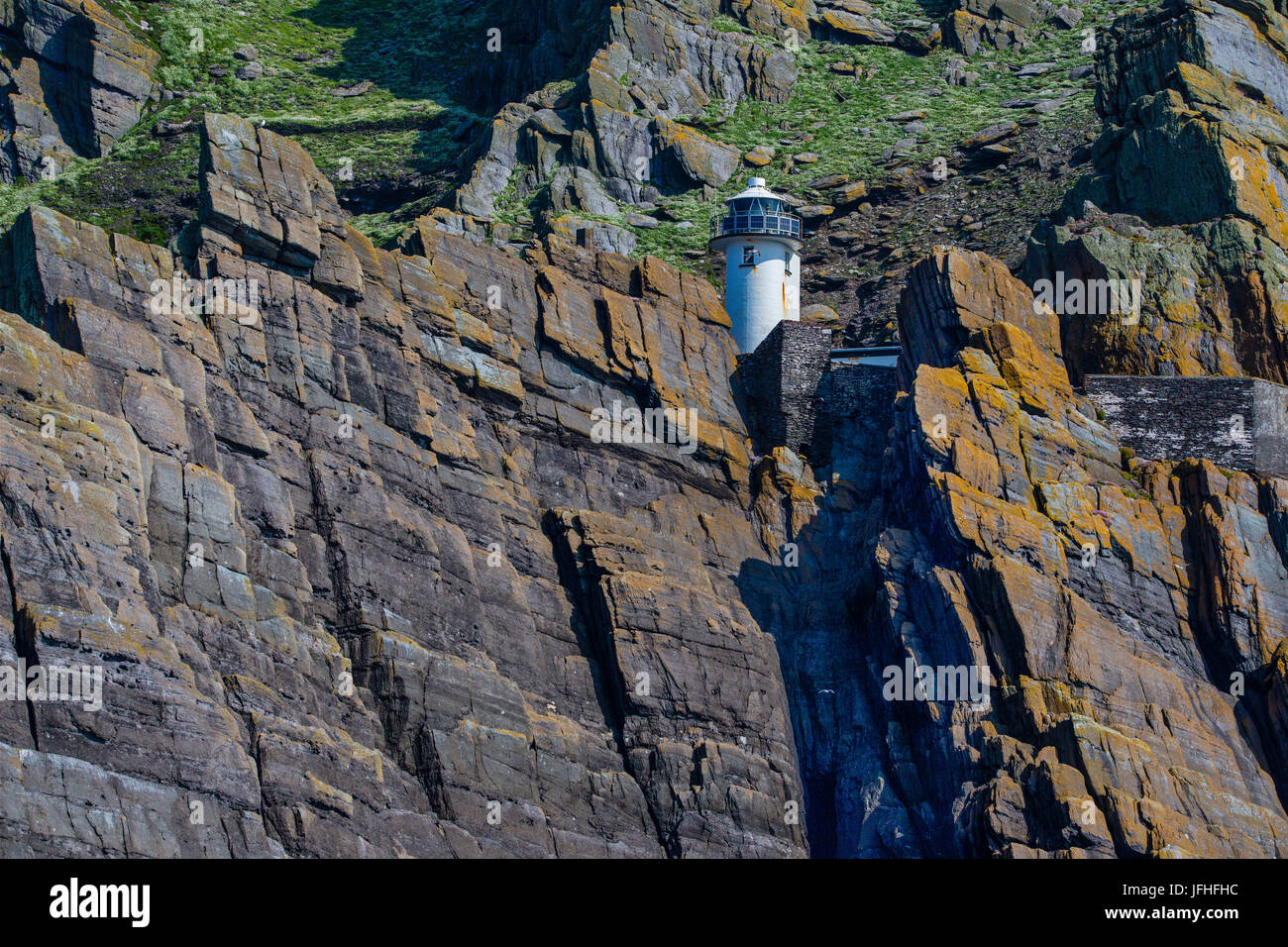 Lighthouse on Skellig Rock (Skellig) Michael, County Kerry Ireland ...