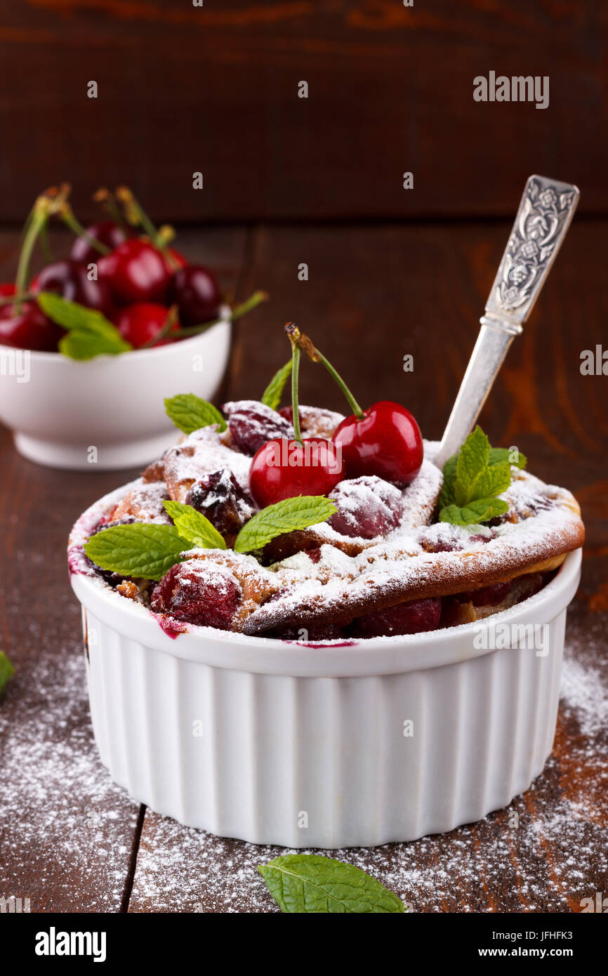French clafoutis with cherry Stock Photo - Alamy