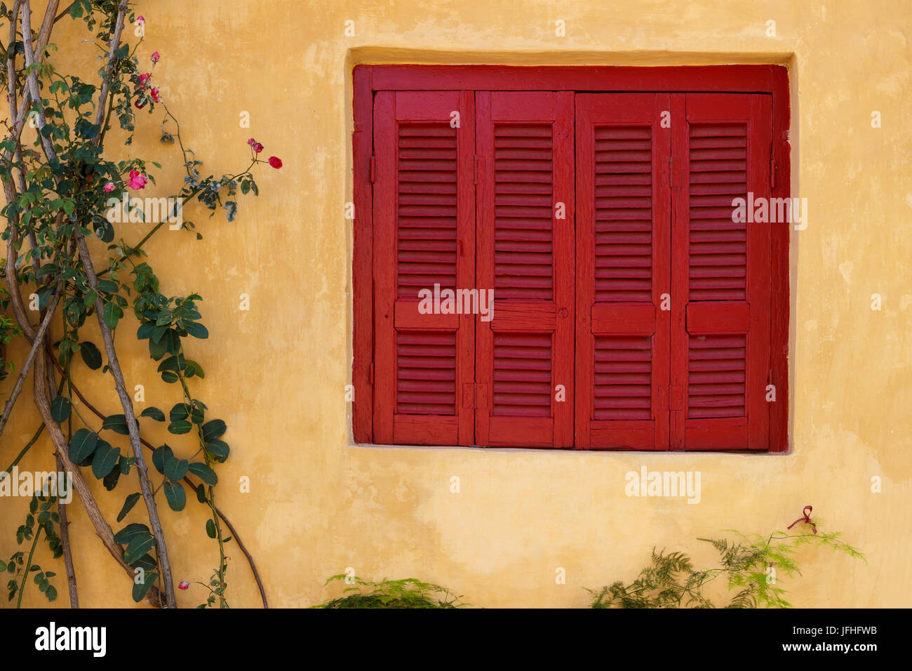 Old red window Stock Photo - Alamy