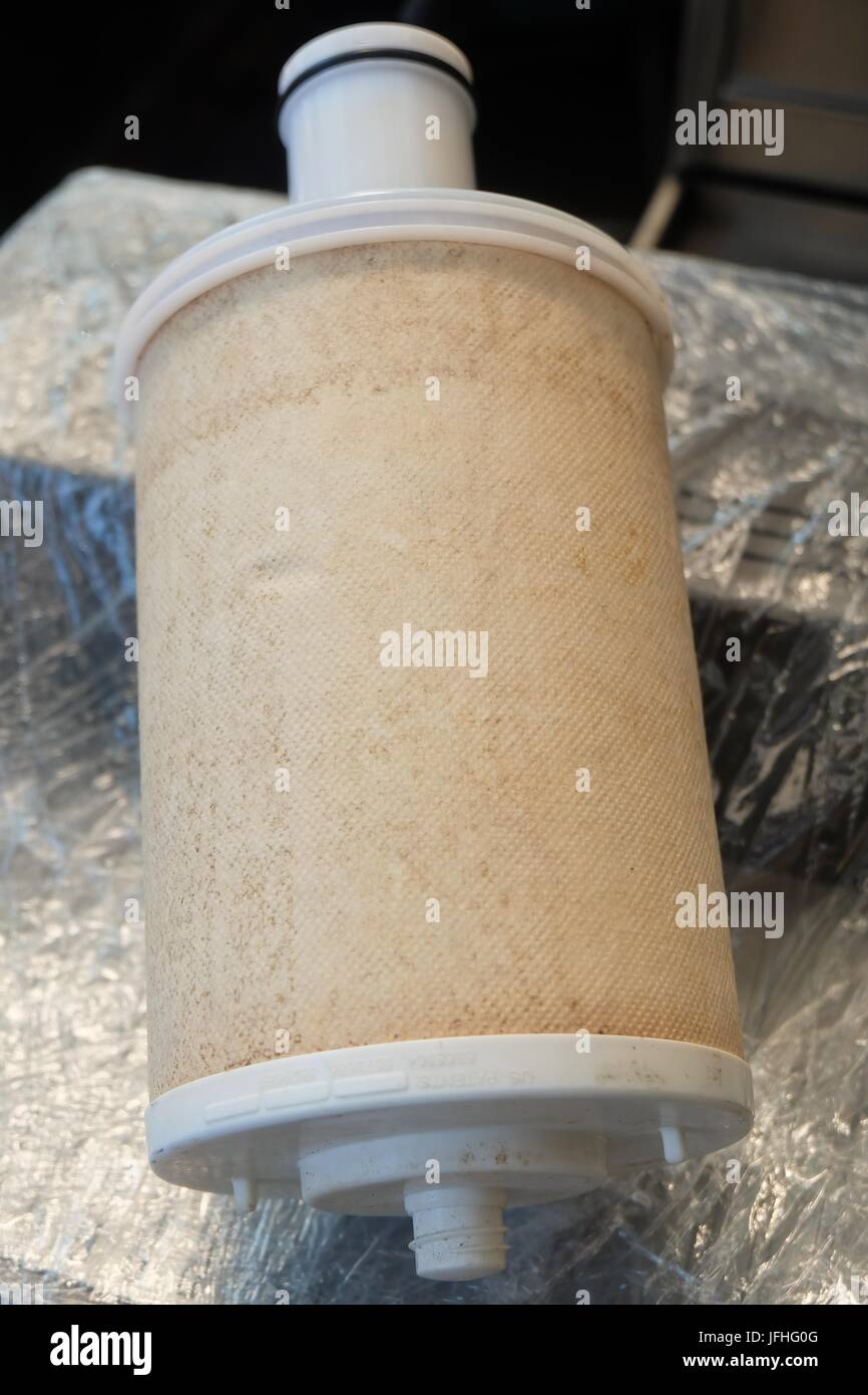 Close Up of Dirty Used Filter Cartridges for Water Purification Stock ...