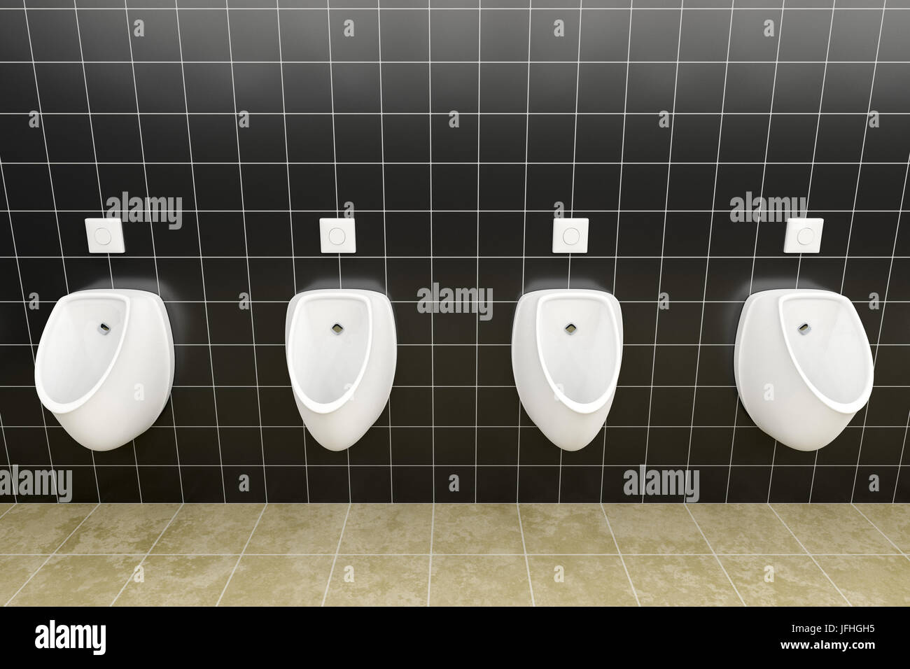a public restroom with urinals row Stock Photo - Alamy