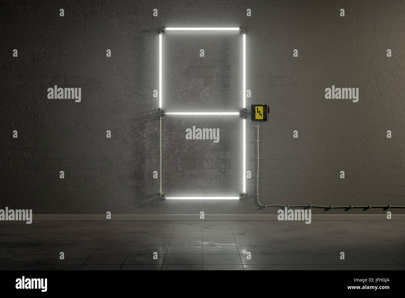 neon tubes building the number nine Stock Photo - Alamy