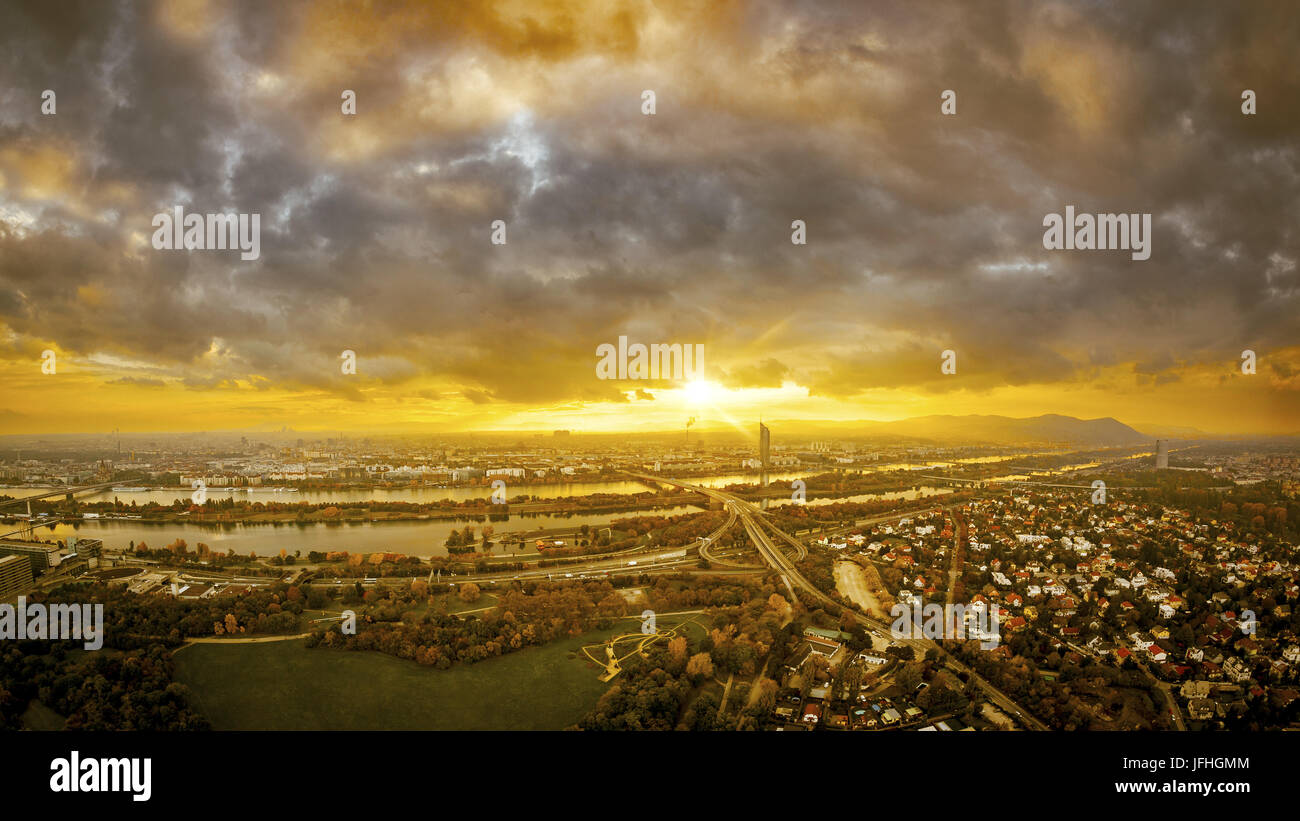Aerial panoramic view over vienna hi-res stock photography and images ...