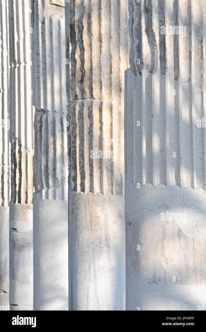in a row Greek Pillars Stock Photo - Alamy