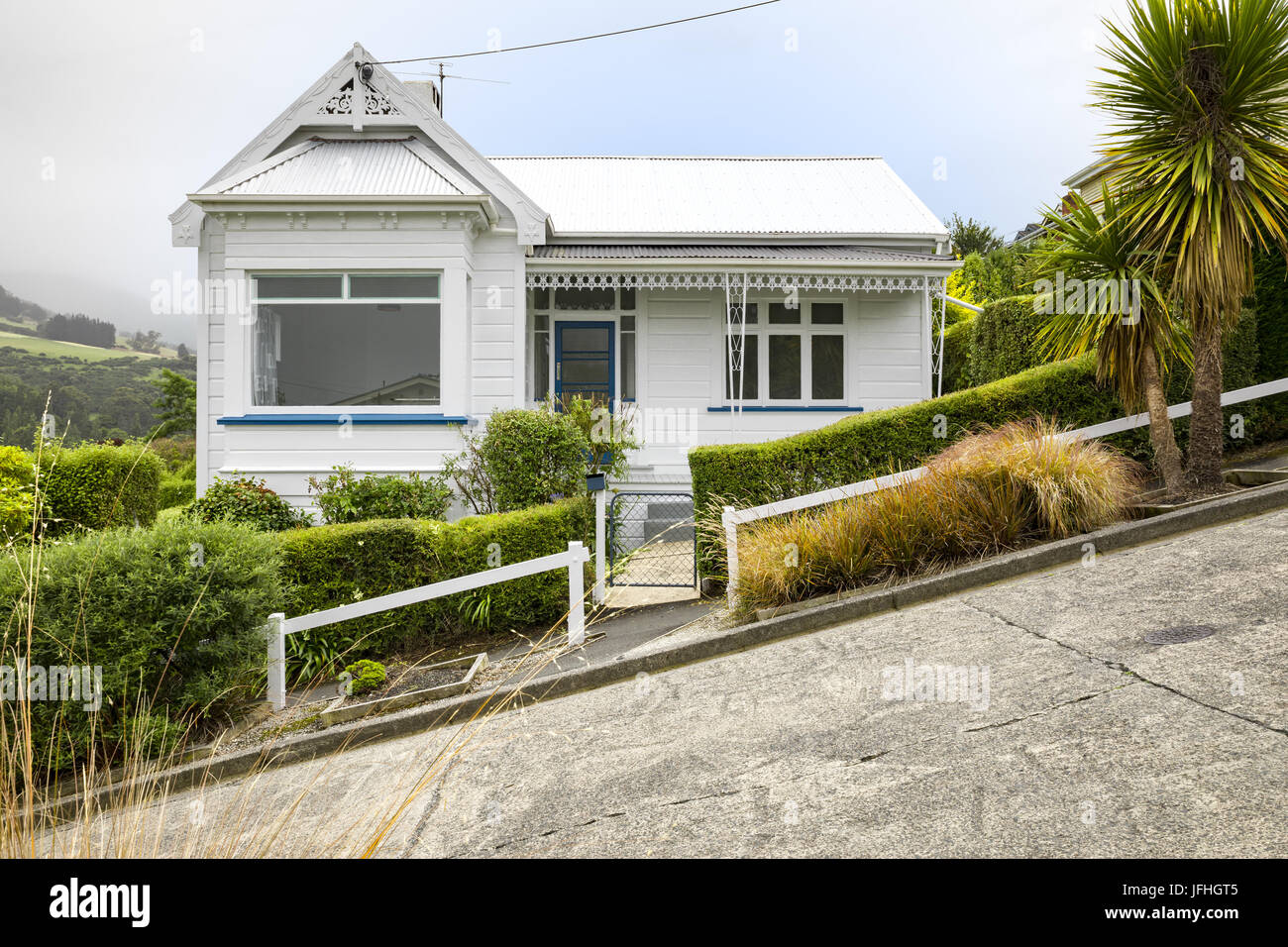 a house at the very steep Baldwin Road Stock Photo - Alamy