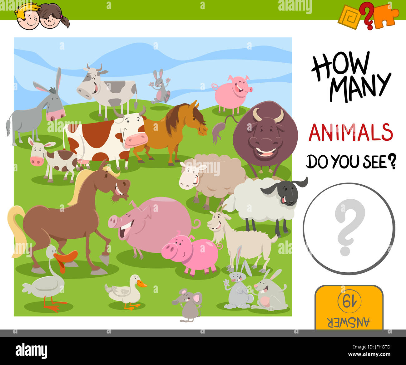 how many farm animals game Stock Photo - Alamy