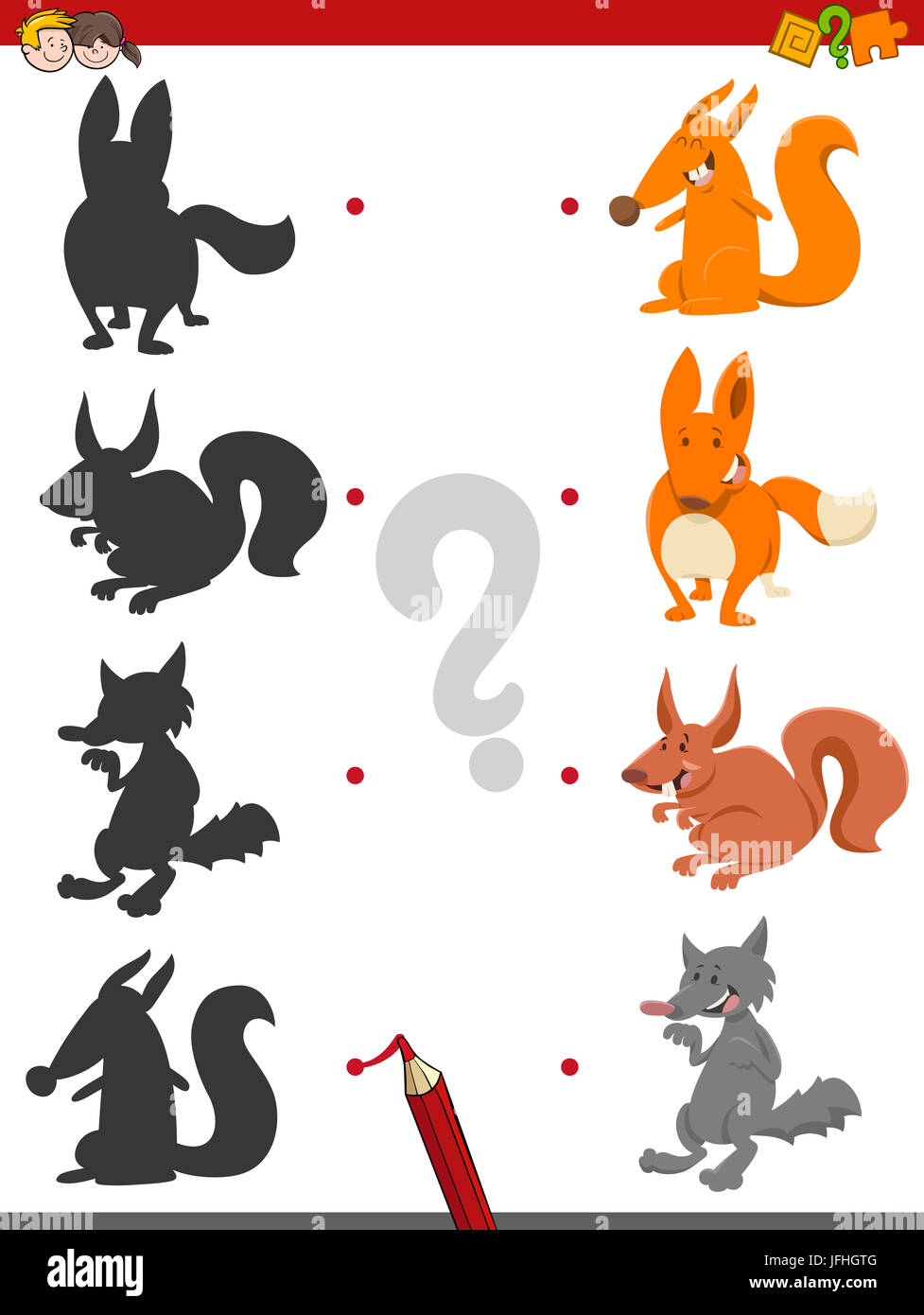 Preschool shadow task animals hi-res stock photography and images - Alamy