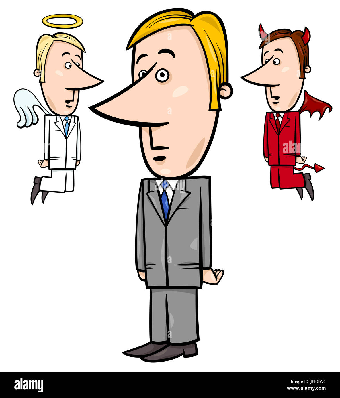businessman with angel and devil Stock Photo - Alamy
