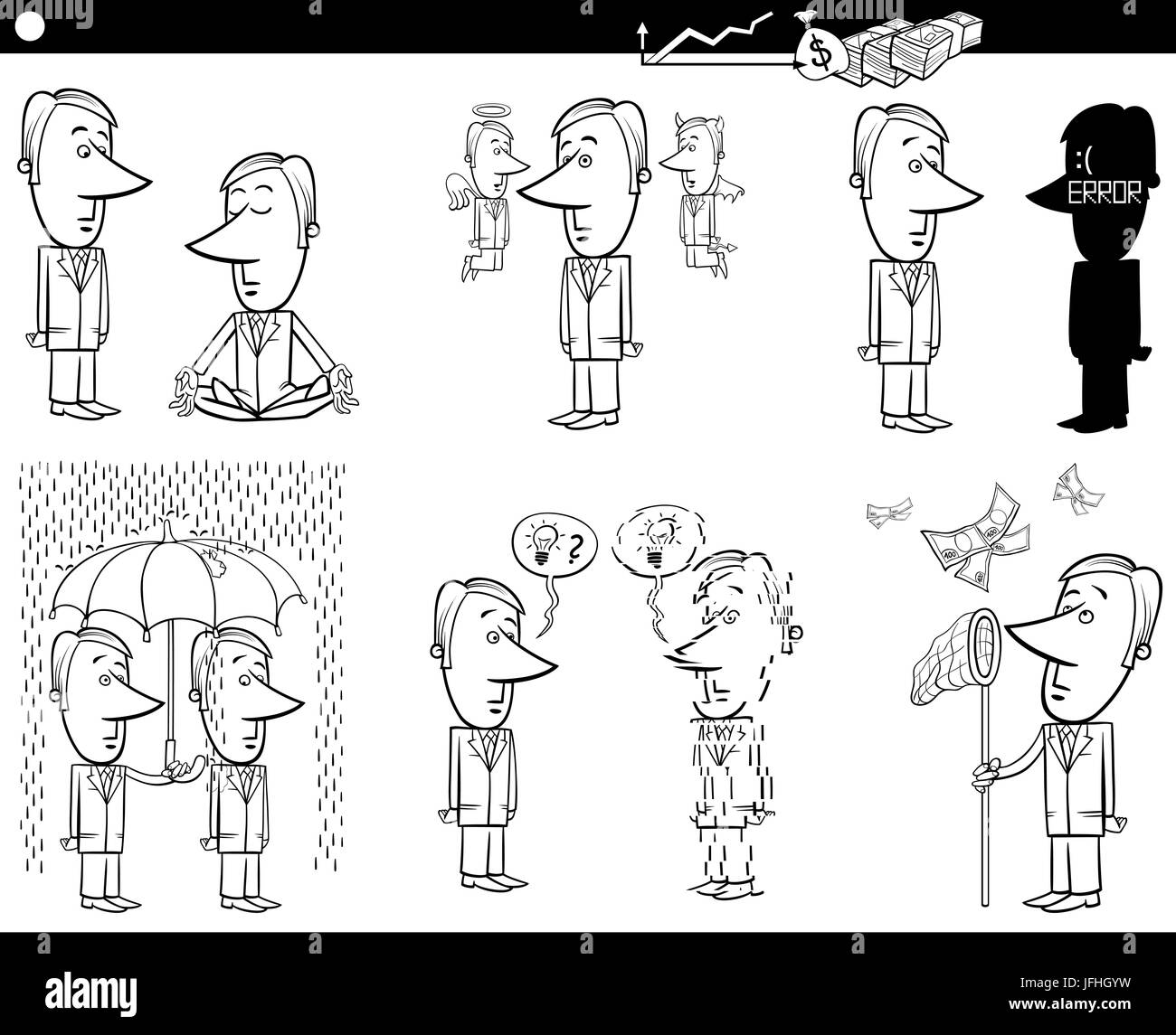 business cartoons set Stock Photo - Alamy