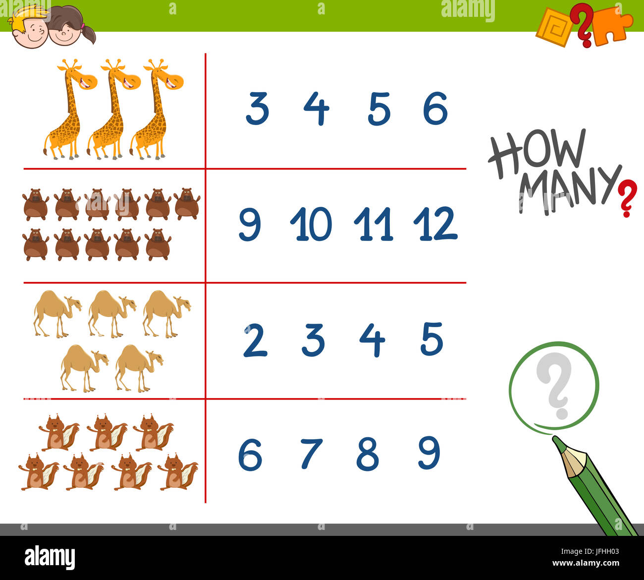 Counting preschool game cute hi-res stock photography and images - Alamy
