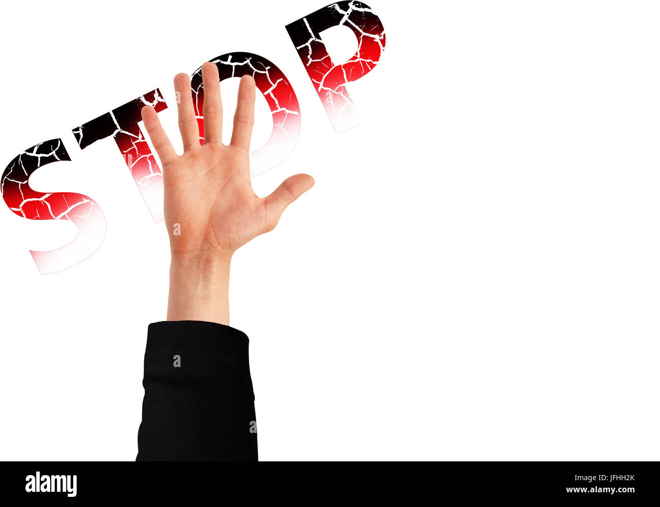 Isolated hand that says Stop Stock Photo - Alamy