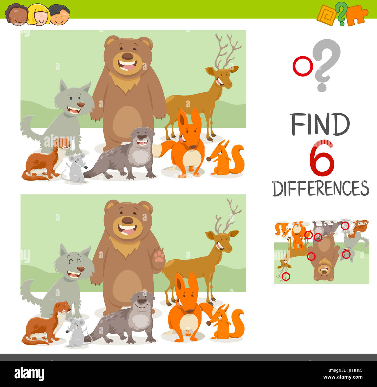 differences game with animals Stock Photo - Alamy