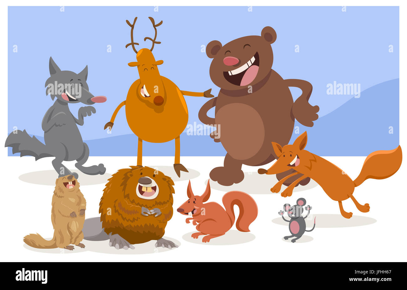 wild cartoon animal characters Stock Photo - Alamy