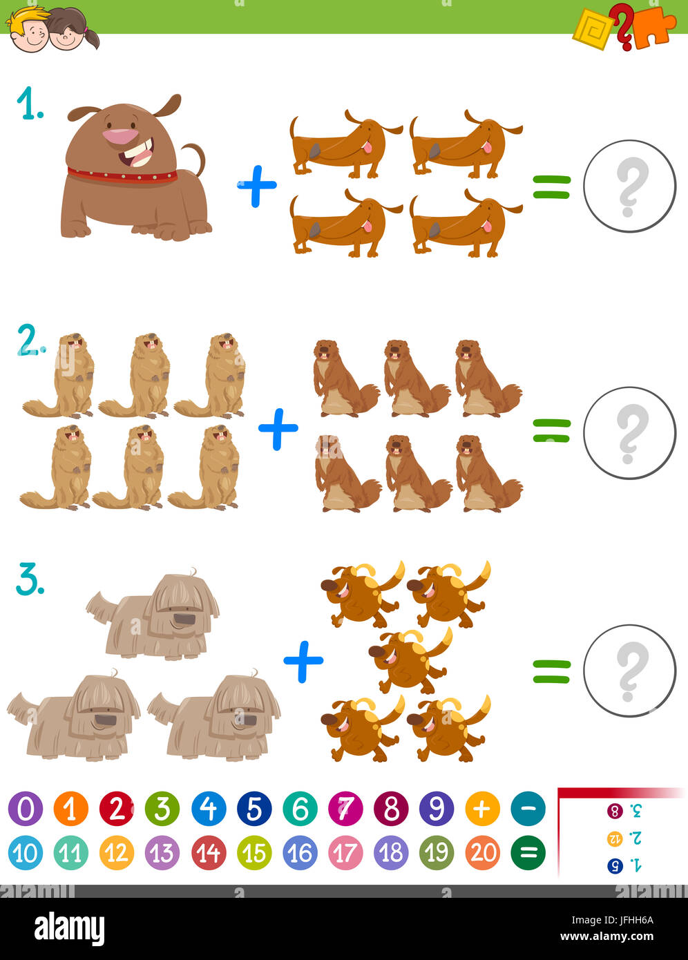 addition maths activity Stock Photo - Alamy