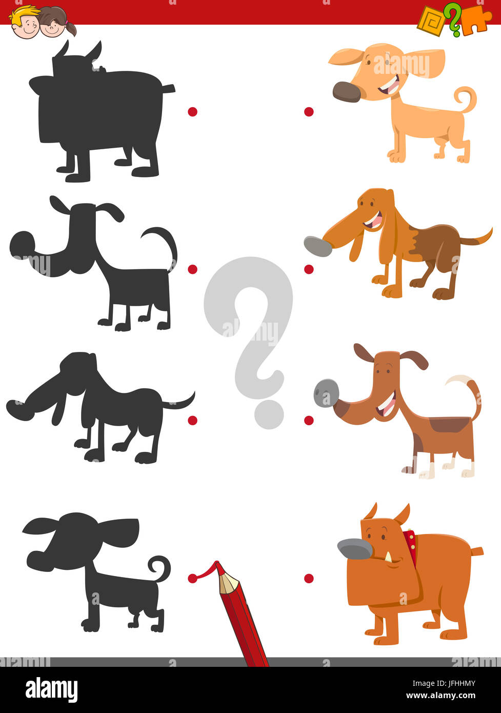 shadow game with dog characters Stock Photo - Alamy