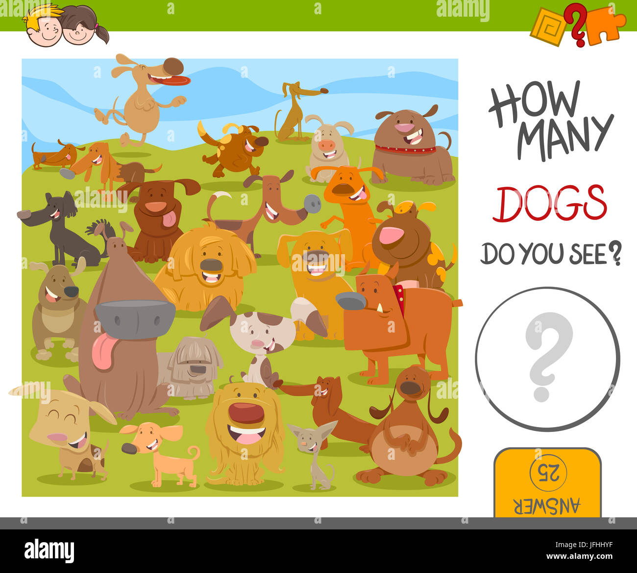 count the dogs game Stock Photo - Alamy