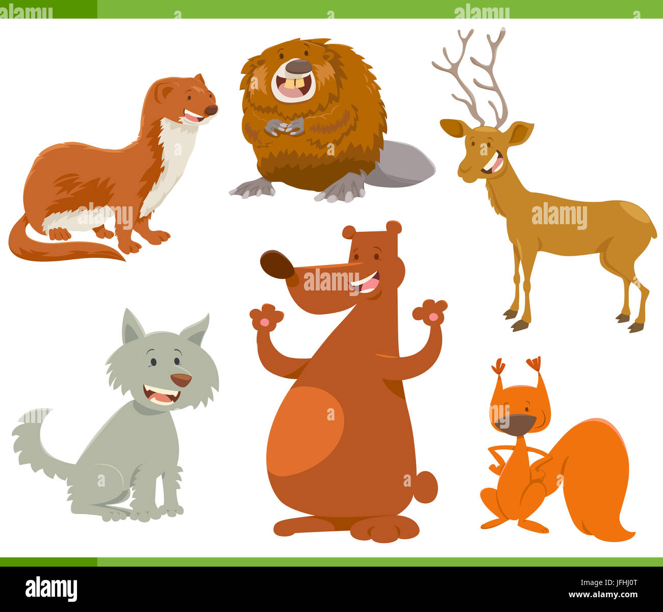 funny wild animal characters set Stock Photo - Alamy