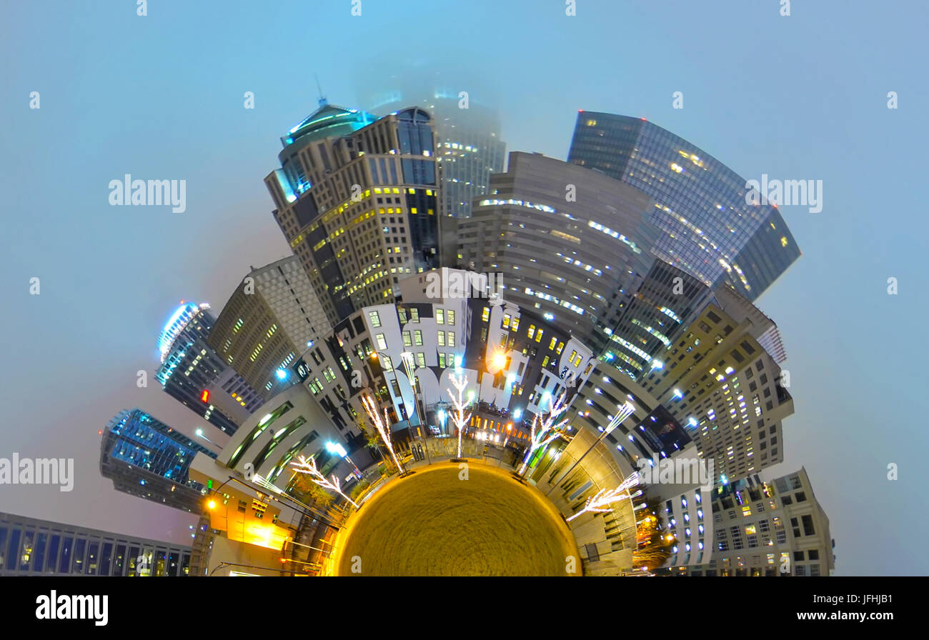 mini planet galaxy of charlotte city skyline nc Stock Photo - Alamy