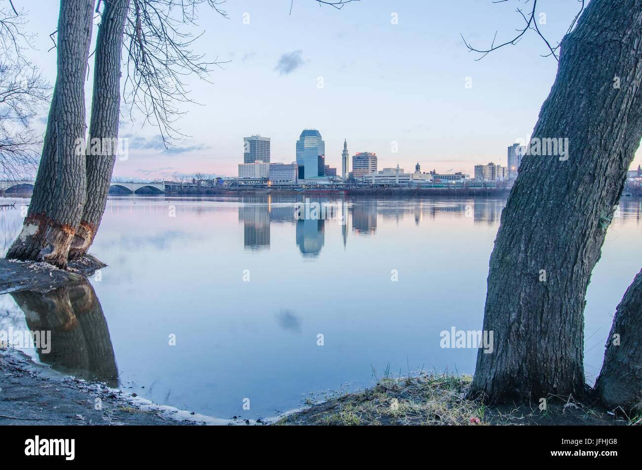 springfield massachusetts city skyline early morning Stock Photo - Alamy