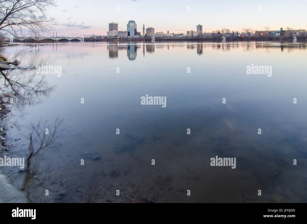 springfield massachusetts city skyline early morning Stock Photo - Alamy