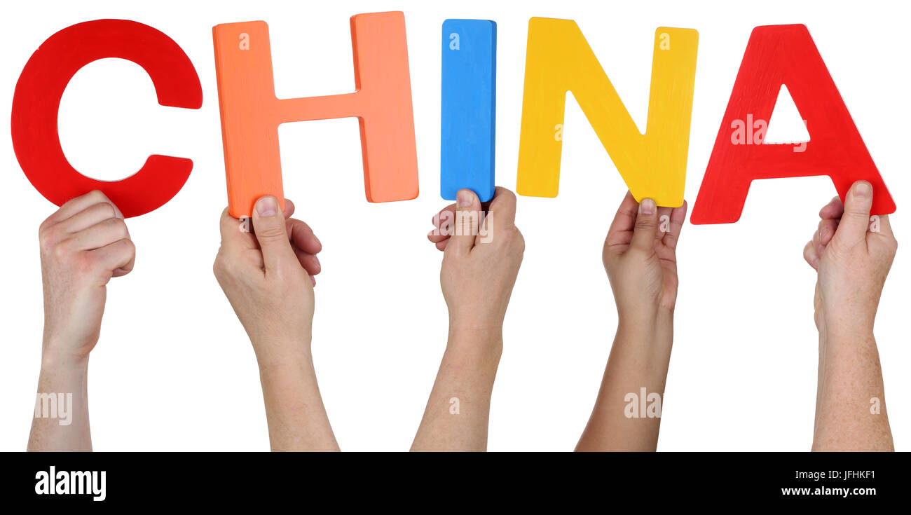 People Gruppe halten das Wort China Stock Photo - Alamy