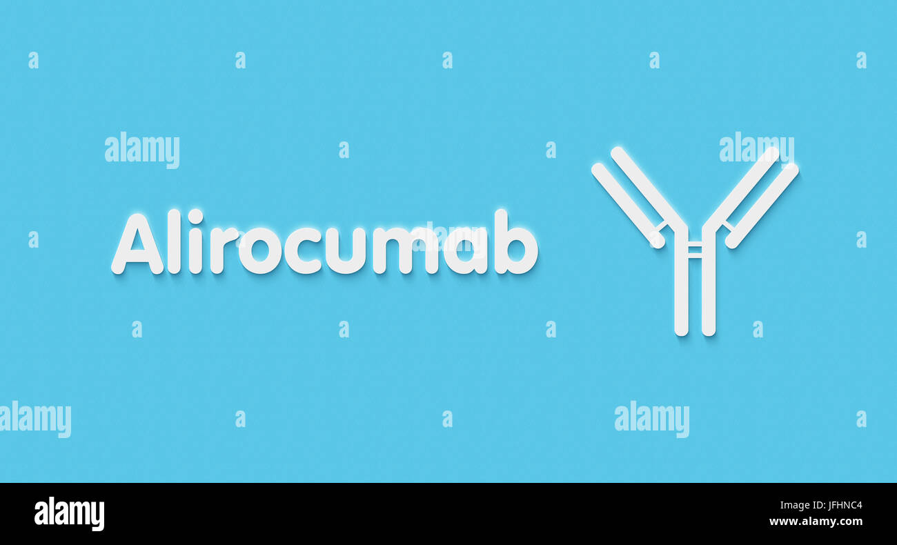 Alirocumab monoclonal antibody drug. Lowers LDL cholesterol levels in ...