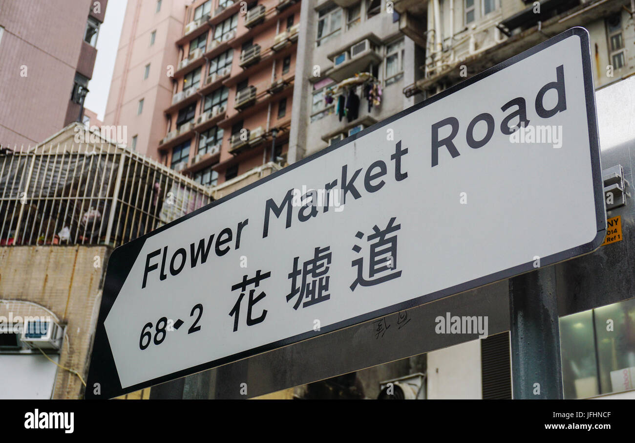 Hong Kong - Dec 26, 2014. Sign board at Kowloon District in Hong Kong ...