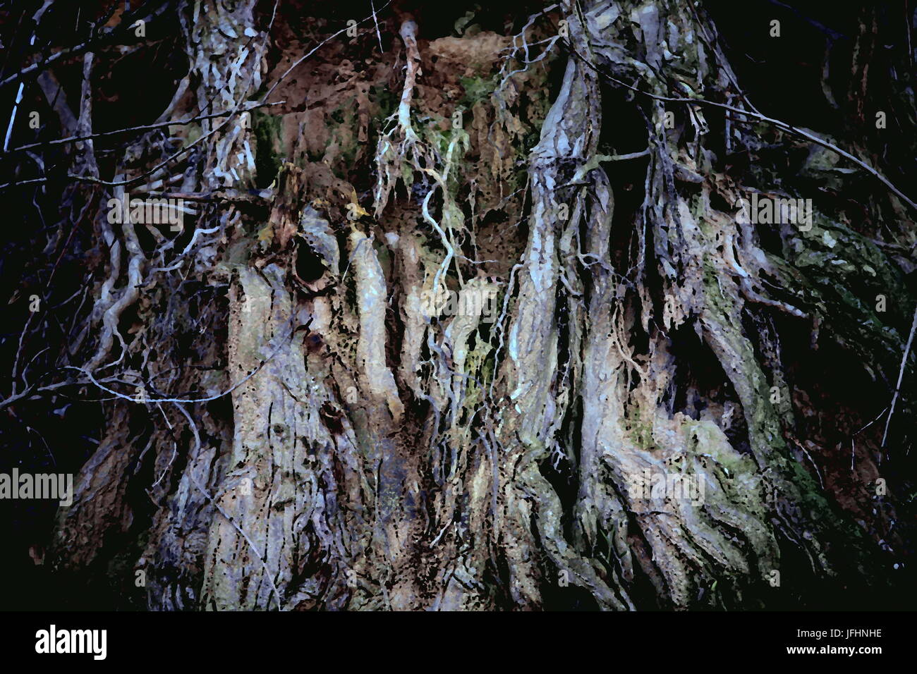 old wood stump, fantastic forest monster Beast Stock Photo - Alamy