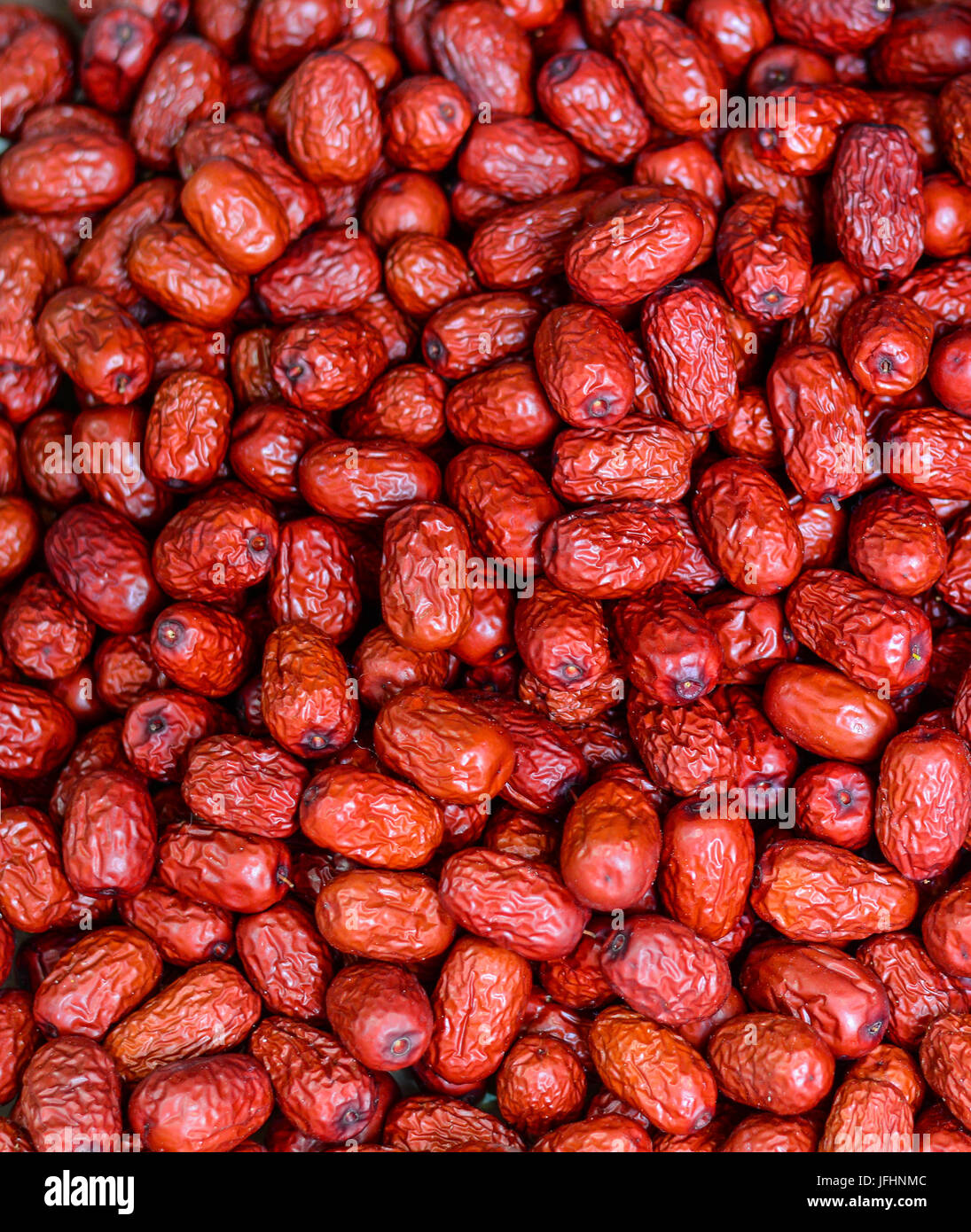 Red date (Chinese date) dried fruits for sale at the Chinese market ...