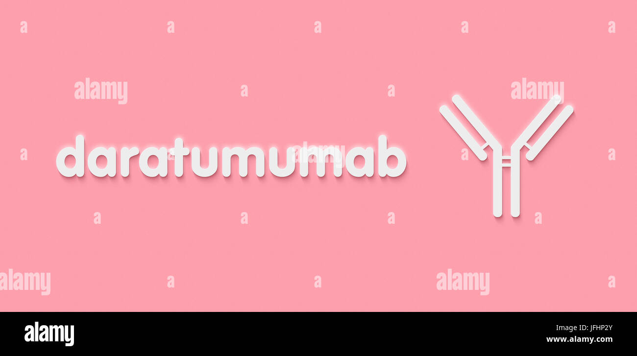 Daratumumab monoclonal antibody drug. Targets CD38, indicated for ...