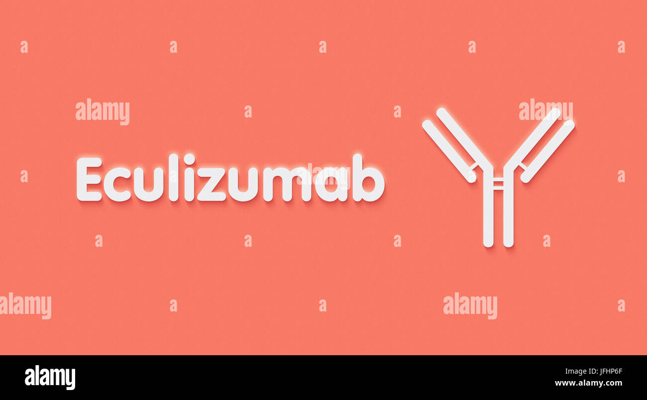 Eculizumab monoclonal antibody drug. Targets complement component 5 and ...